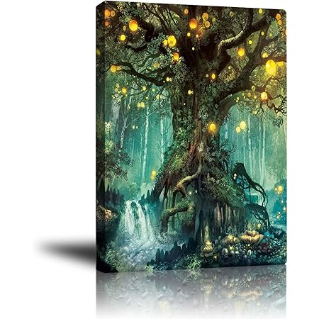 Amazon.com: Magical Castle in Fairy Woods Flowers Trees Fantasy Picture ...