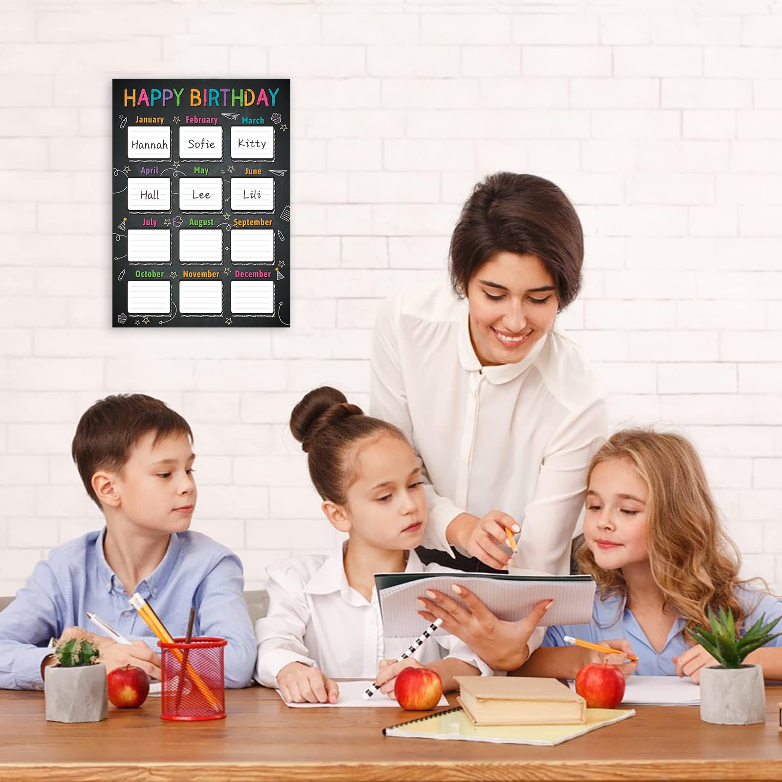 Snapklik.com : JUESMOS Chalkboard Happy Birthday Chart Poster For ...