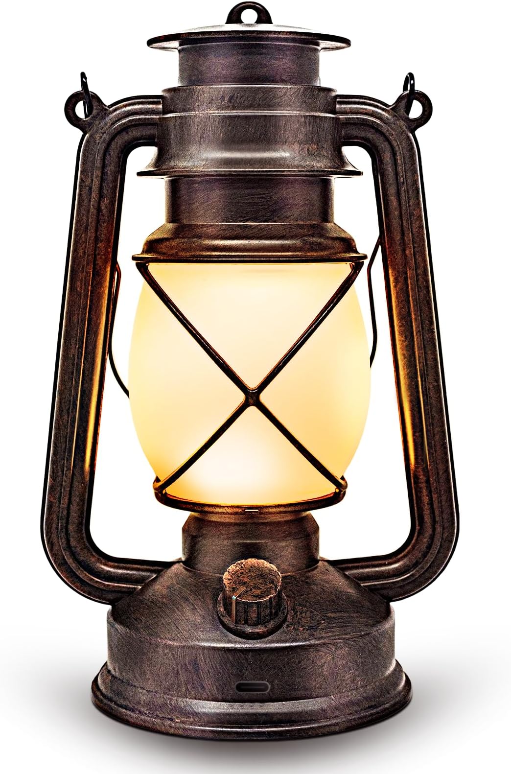 Amazon.com: Vintage LED Hurricane Lantern, Warm White Battery Operated ...
