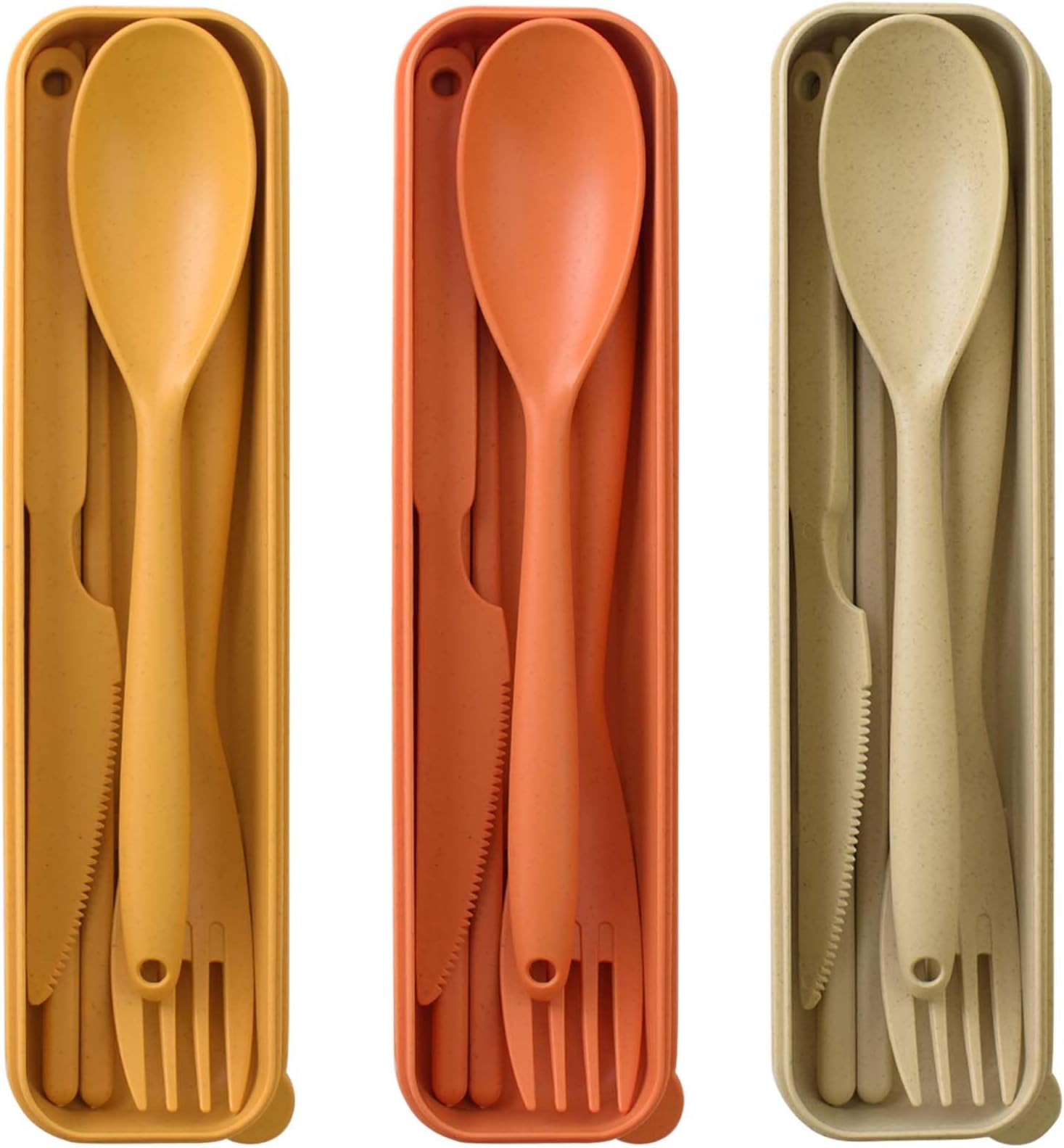 Amazon.com | 2 Sets Reusable Utensil Set with Case, Portable Camping ...