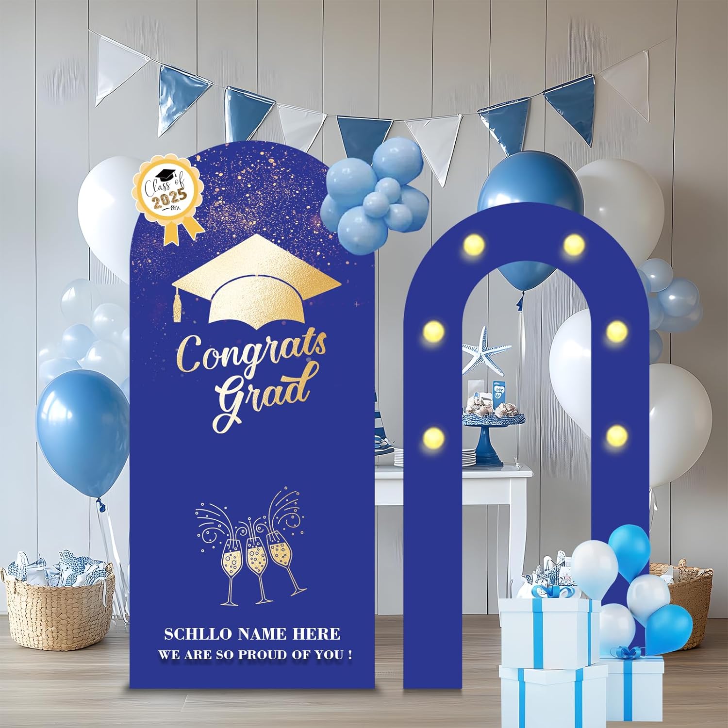 Amazon.com : Ruxion 2025 Graduation Arch Backdrop Stand Cover,5.6Ft,5 ...