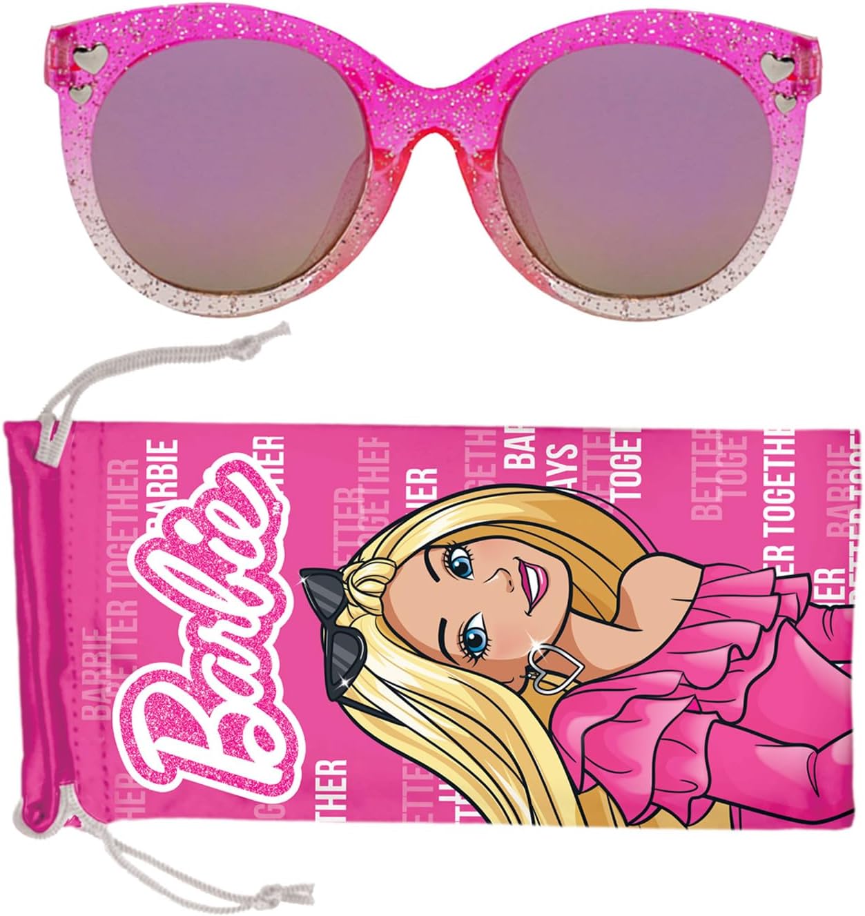 Amazon.com: Barbie Pink Tinted Glitter Kids Girls Sunglasses - Stylish ...