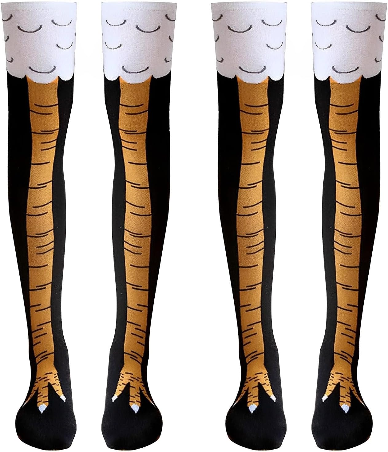 Chicken Leg Socks - Knee-High Novelty Chicken Paws Over The Knee Funny ...