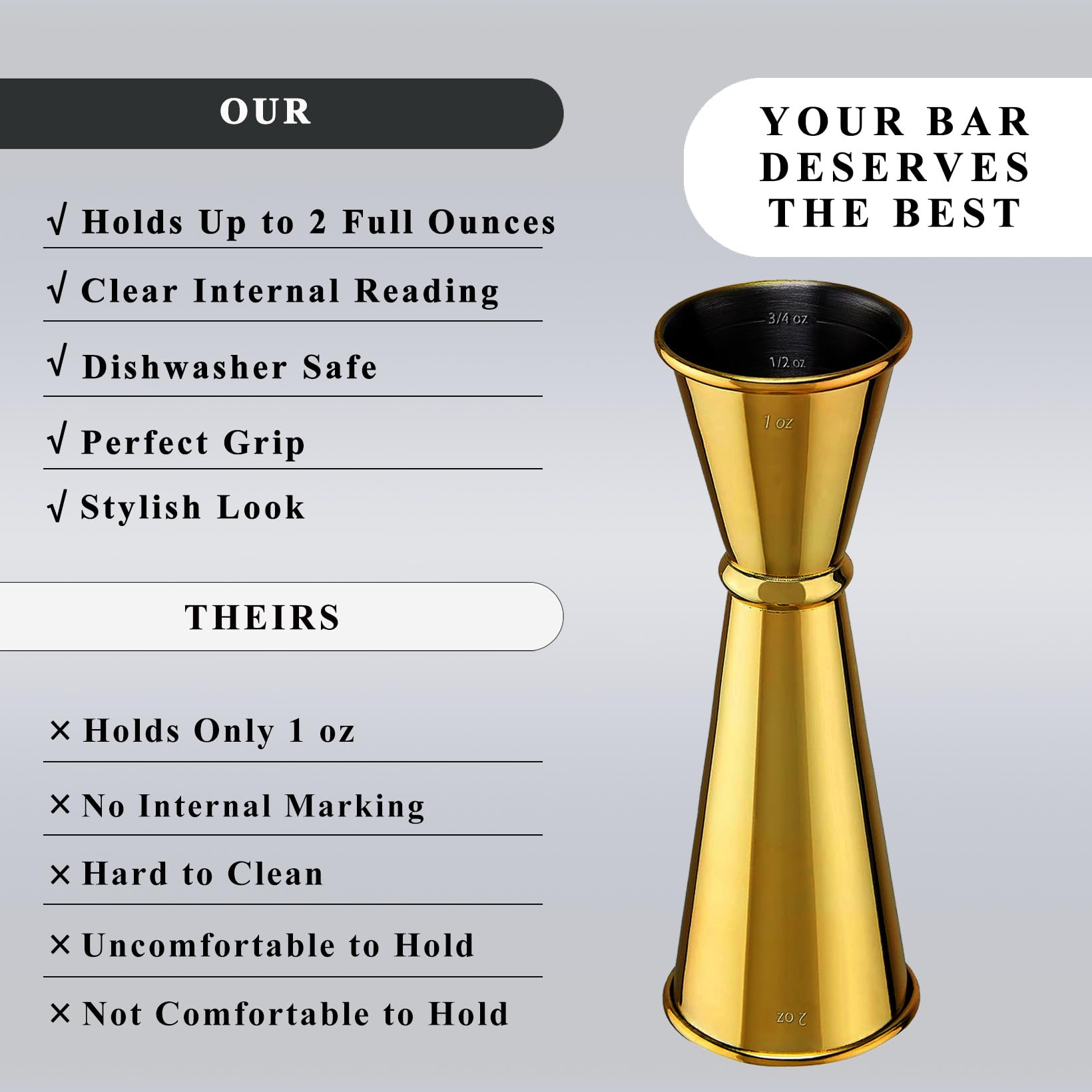 Cocktail Jigger Briout Jigger For Bartending, Double Japanese Premium ...
