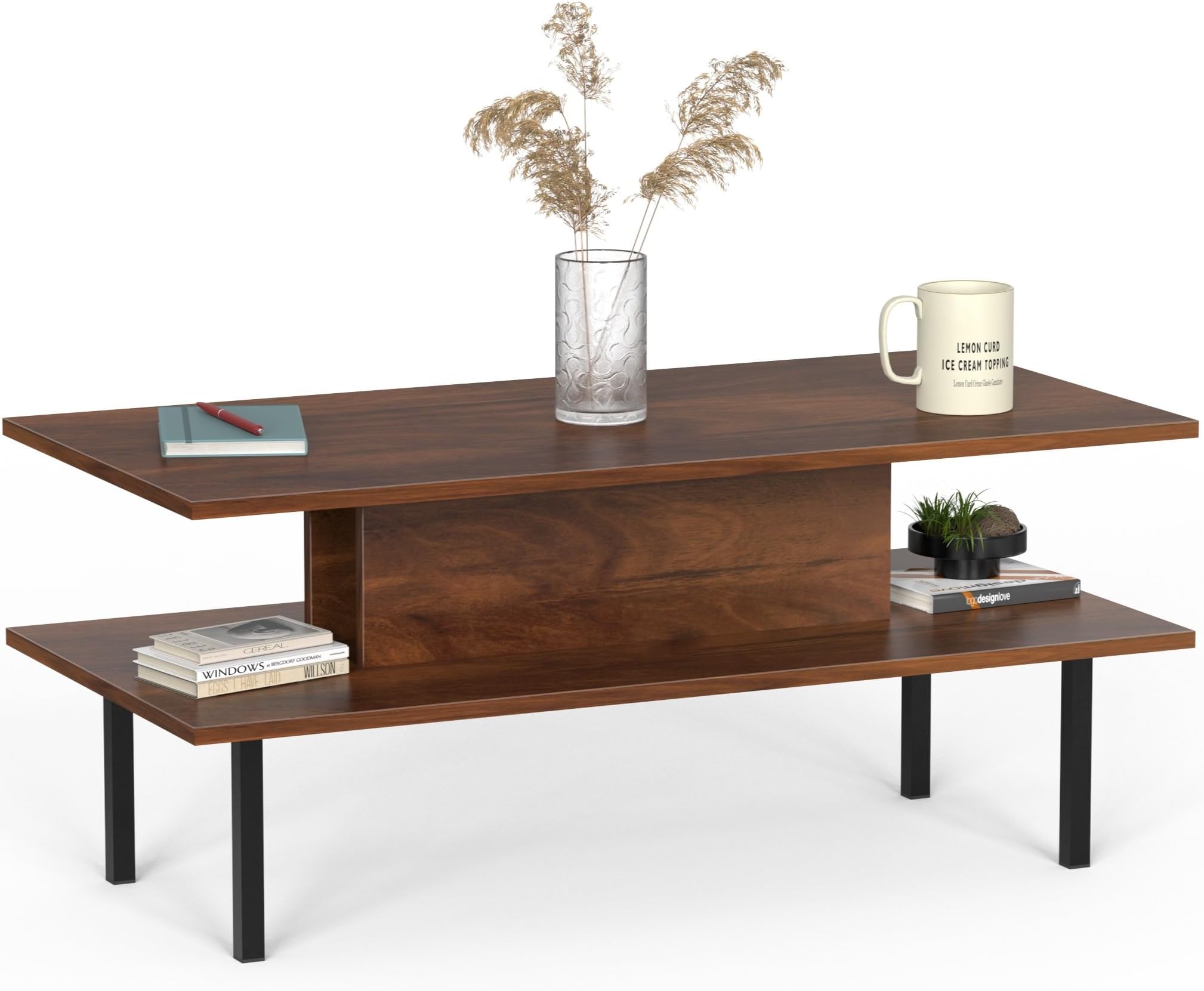 BLUEWUD Victor Engineered Wood Rectangular Shape Coffee Center Tea ...