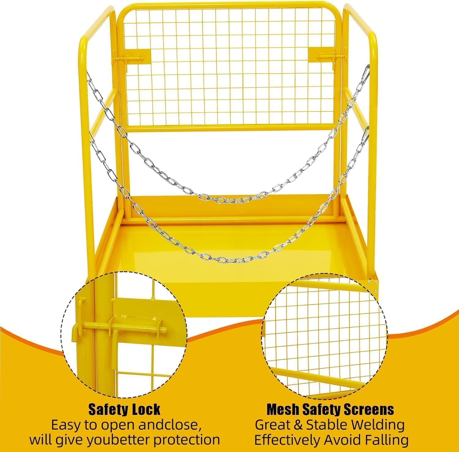 Snapklik.com : Forklift Safety Cage 36 In X36 In For 1 Or 2 People ...