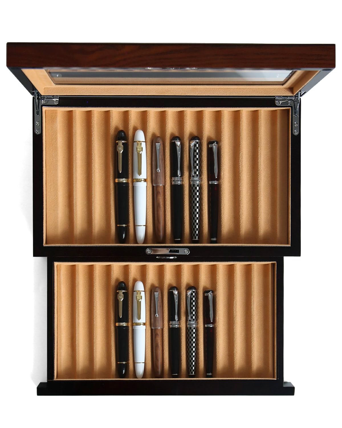 Amazon.com: Besforu wood pen display case 24 slot Fountain pen Box ...