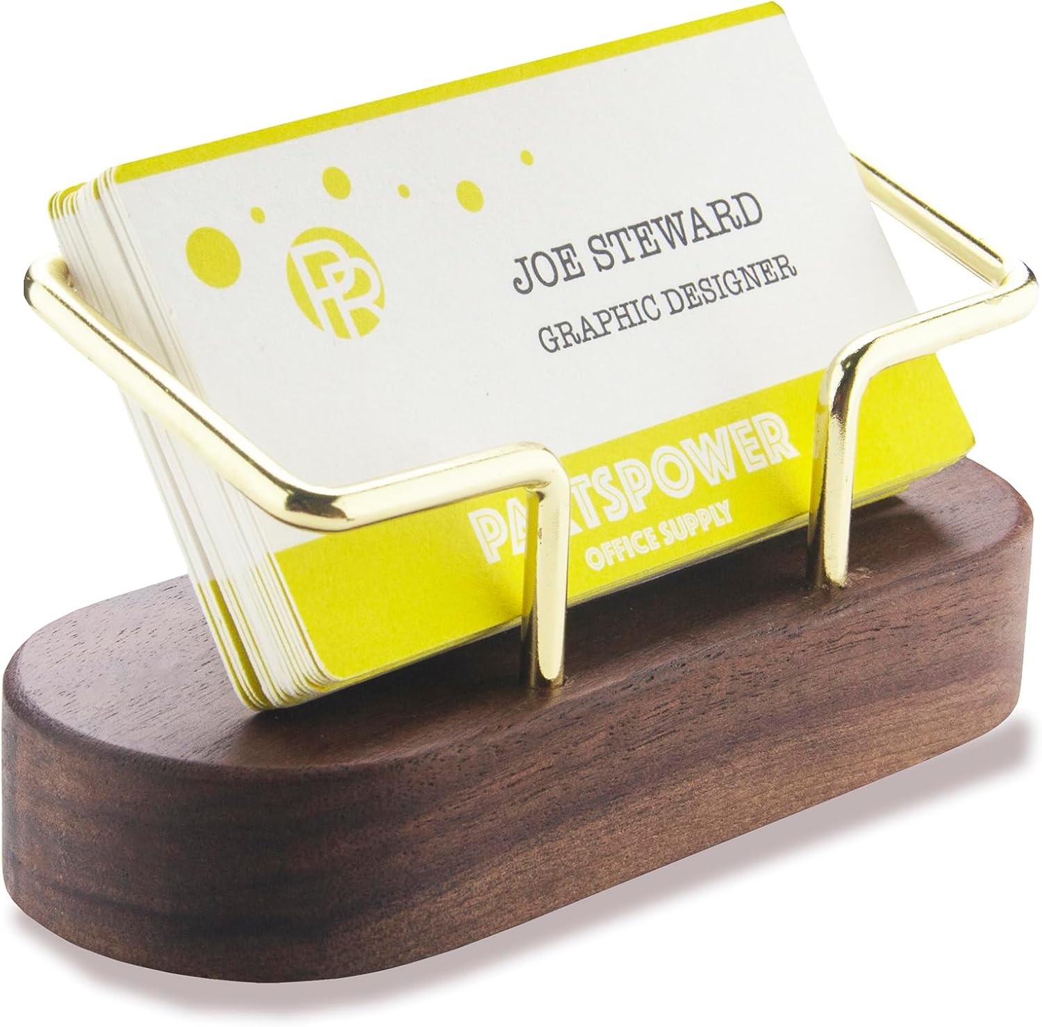 Amazon.com : PARTSPOWER Wood Business Card Holder for Desk, Horizontal ...
