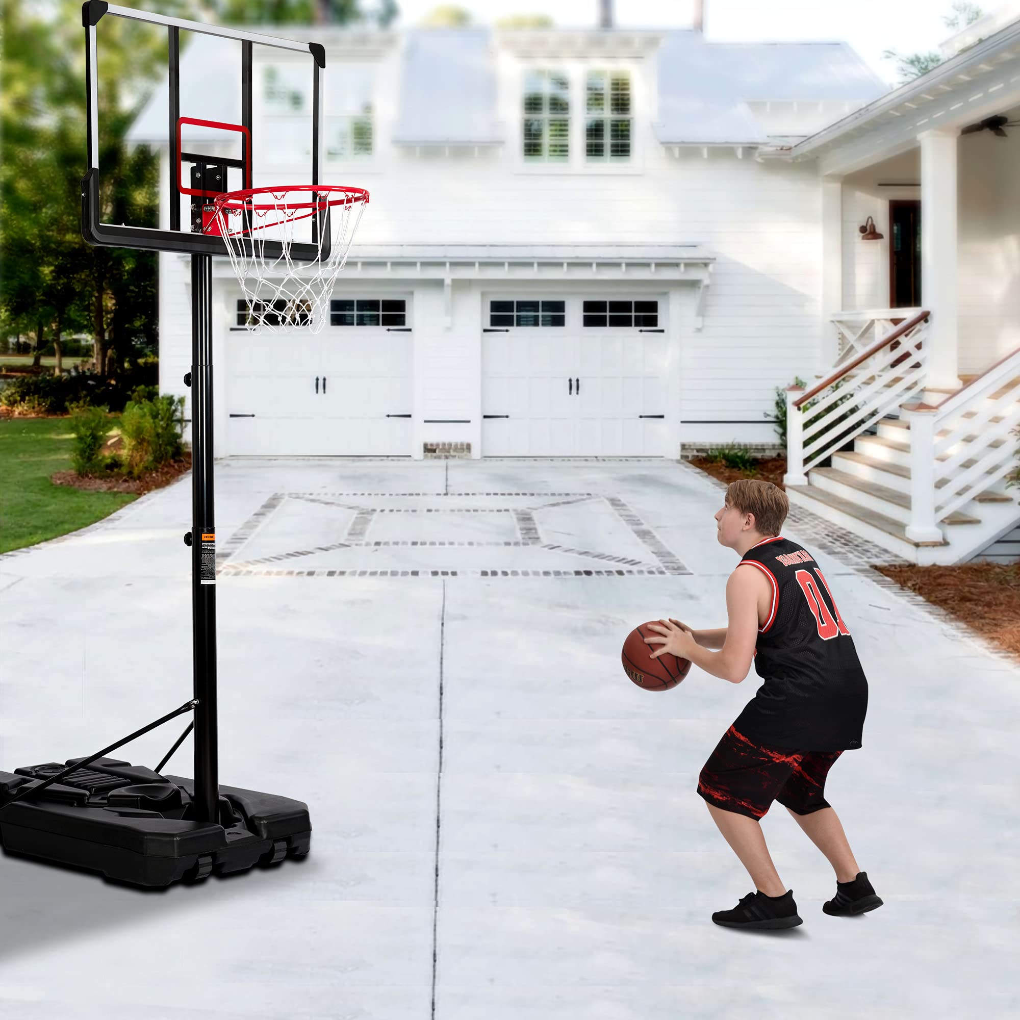 Merax Portable Basketball System Basketball Hoop & Goal with 44 ...