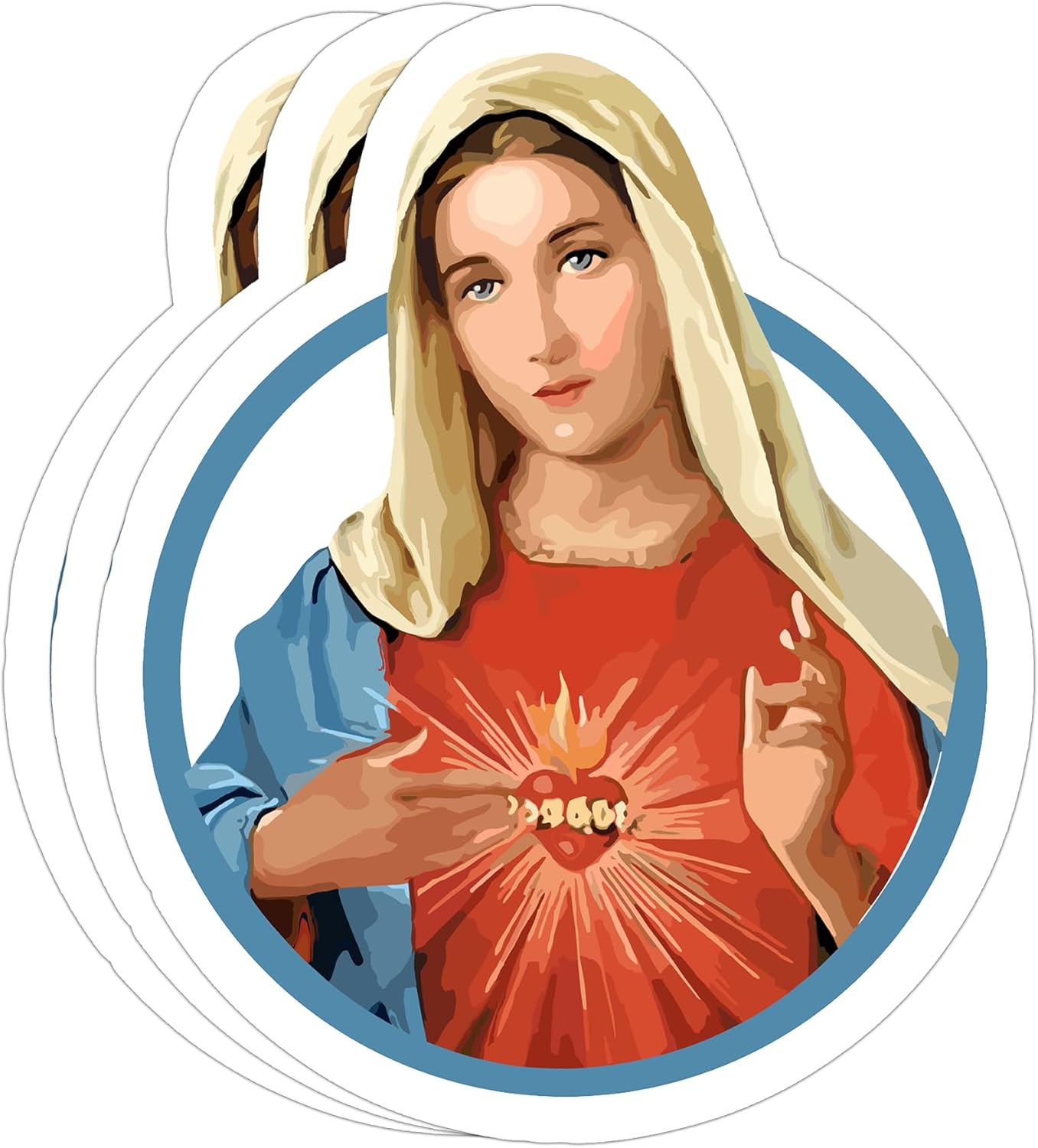 Amazon.com - 3 Pcs/Pack Virgin Mary Stickers - Virgin Mary Our Lady of ...