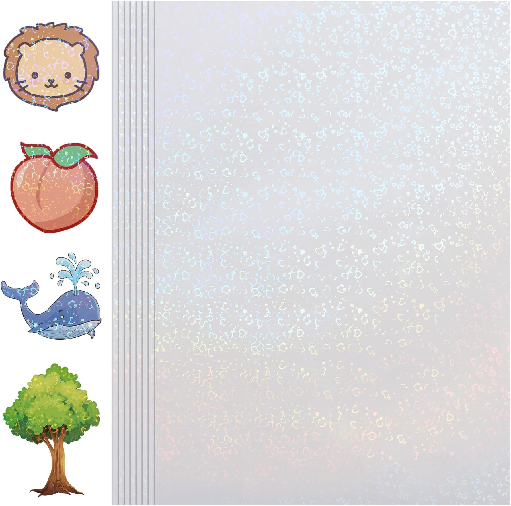 Amazon.com: 20 Sheets Holographic Sticker Paper A4 Size Vinyl ...