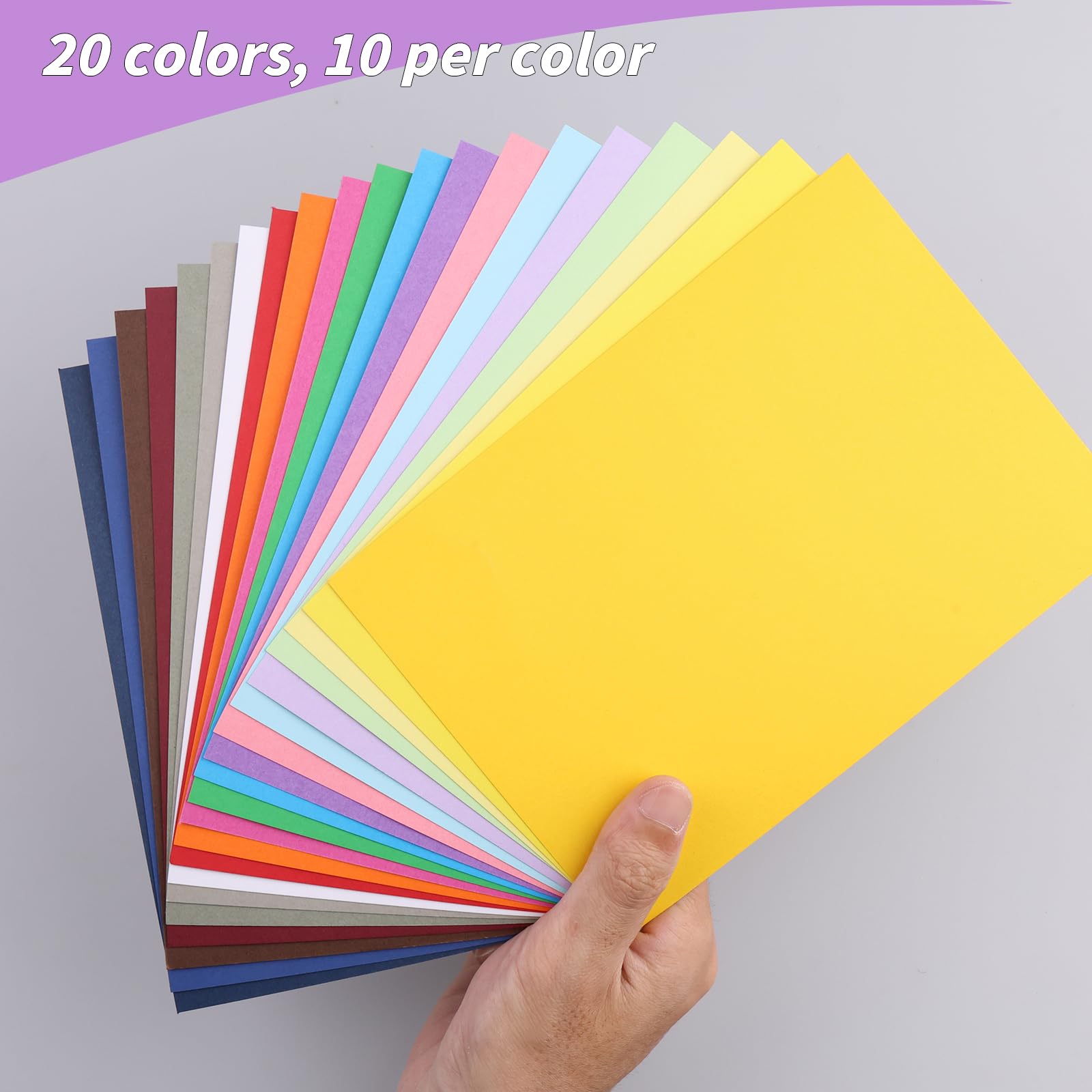 Snapklik.com : 4" X 6" Cardstock, 200 Pack Colorful Thick Paper ...