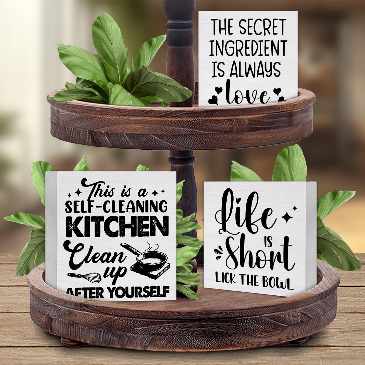 Farmhouse Sayings Tray Maxbell 4x Farmhouse Tiered Tray Decoration Set