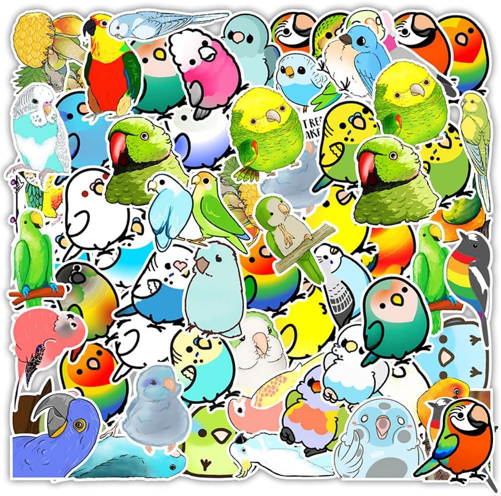 Amazon.com: 200 Pcs Birds Stickers Cute Animals Stickers Cartoon Birds ...