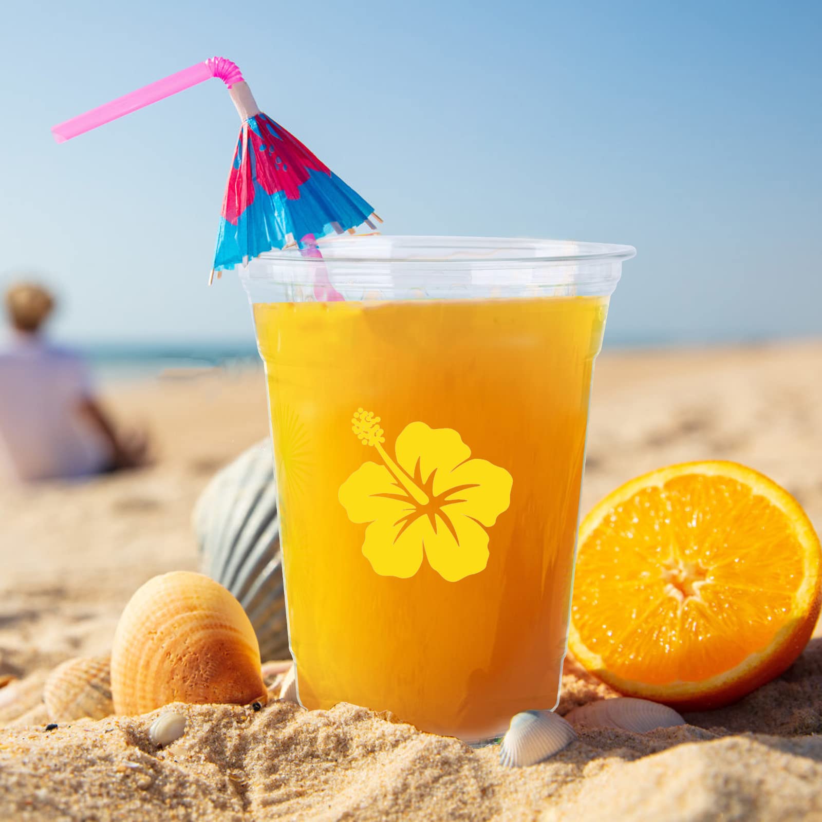 Hawaiian Luau Party Cups 6set Hawaiian Tropical Pineapple Coconut