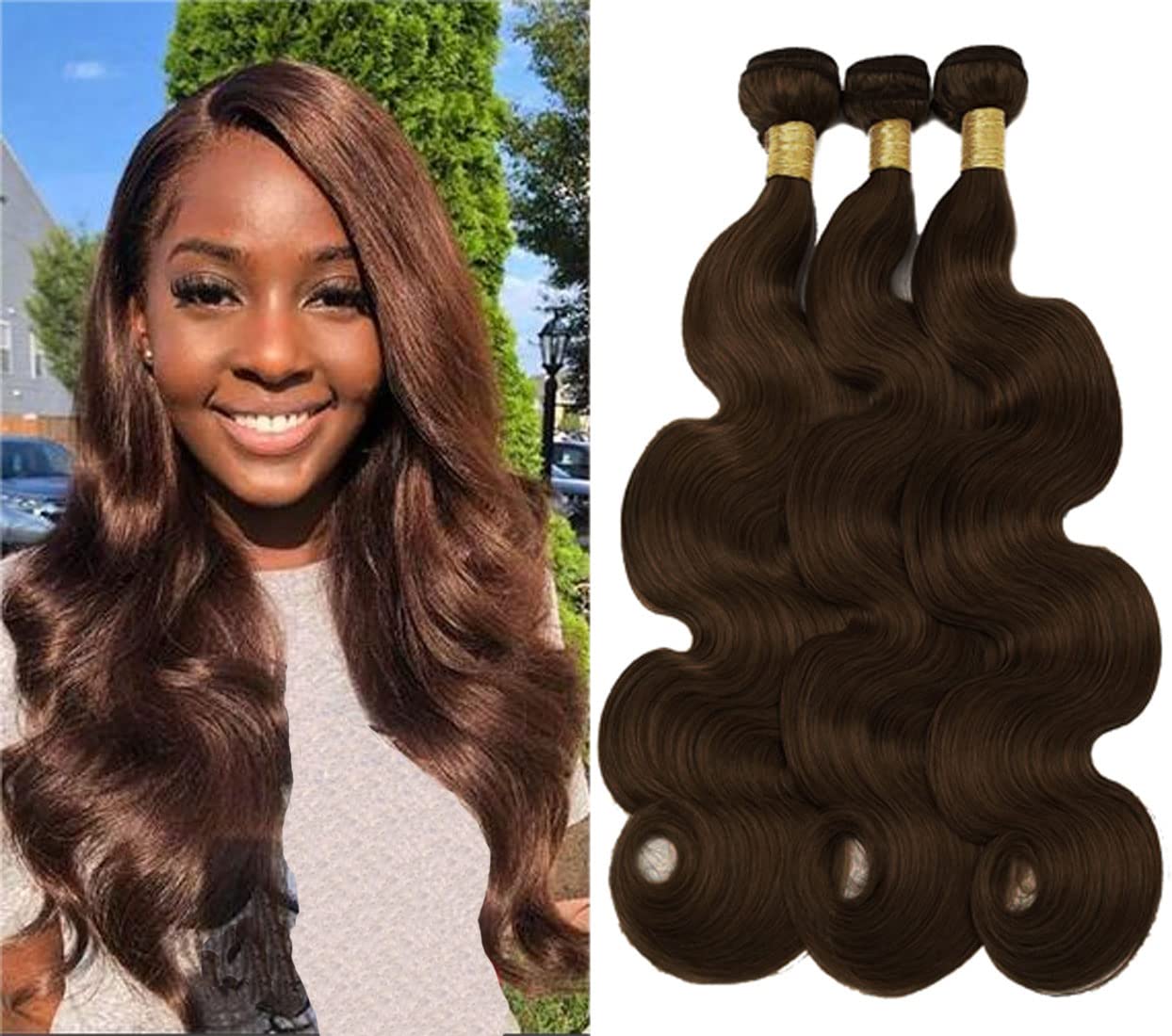 Amazon.com: Human Hair Bundle #4 Body Wave Human Hair Bundles Hair ...