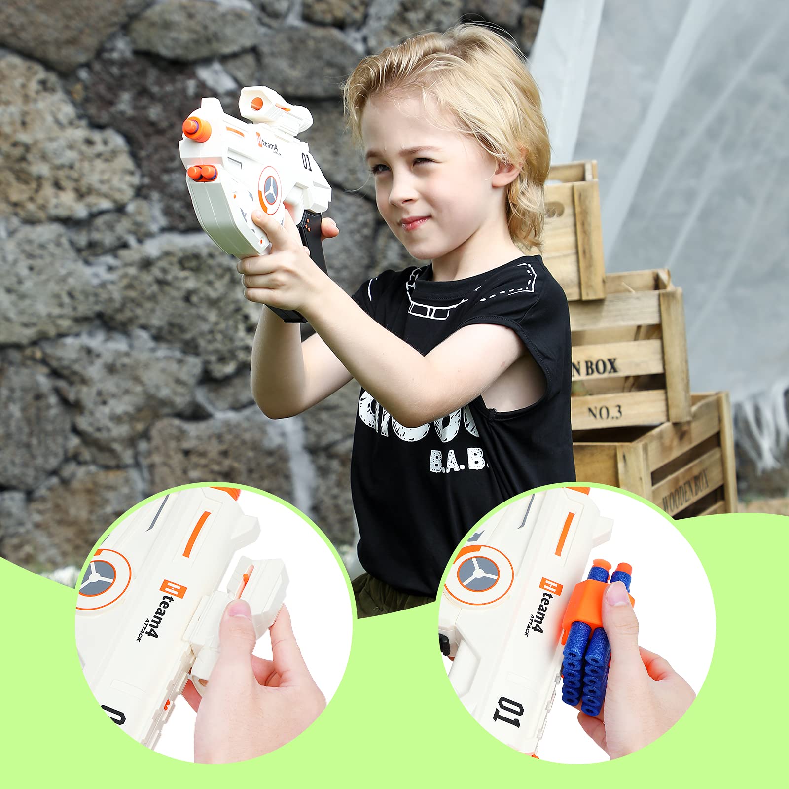 Tinleon mini nerf gun pistol toy guns for boys , with scope 12 Refill ...