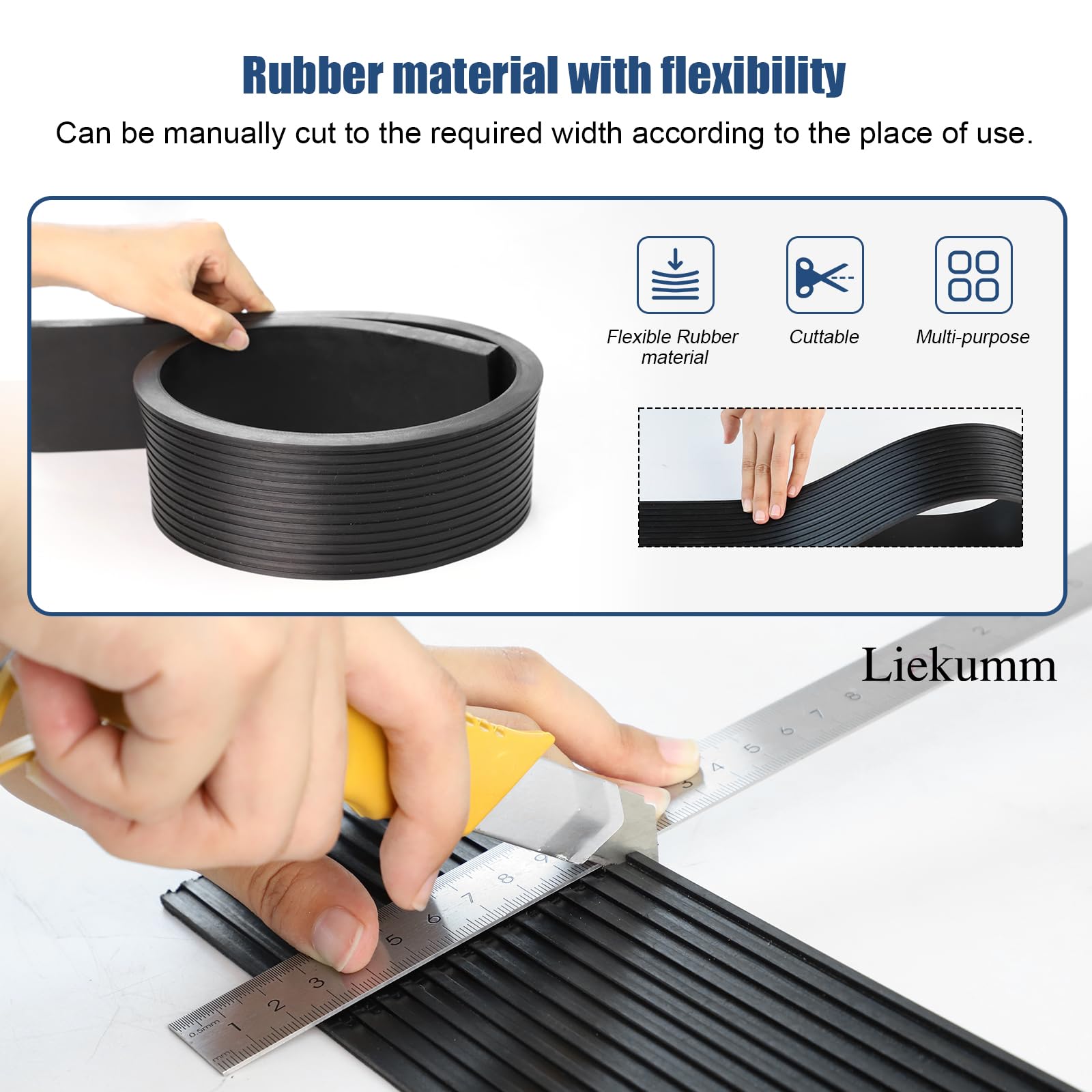 Snapklik.com : LIEKUMM 1" Rise Rubber Threshold Ramp 1500 Lbs Load ...