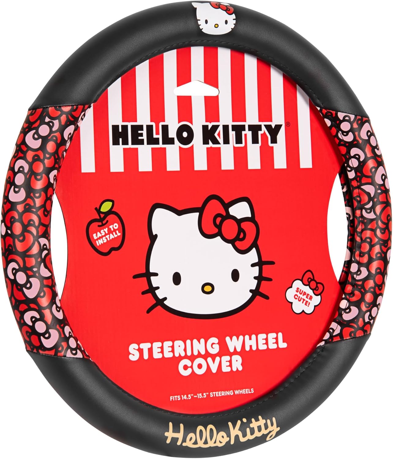 Amazon.com: Hello Kitty Steering Wheel Cover, Official Sanrio Car ...