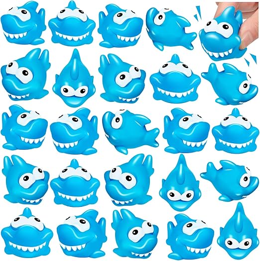 Amazon.com: 25 Pcs Rubber Sharks for Kids, Bulk Squirting Shark Bath ...