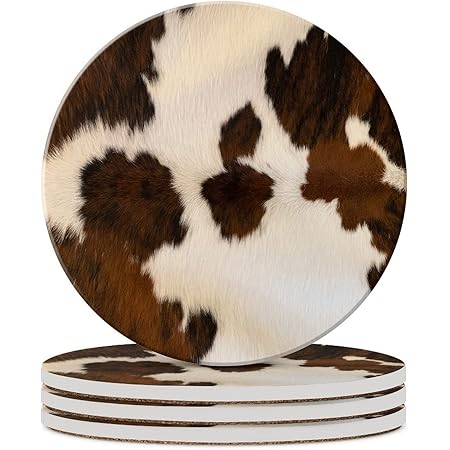 RODEO Cowhide Coaster Set 4 pcs + Free Shipping
