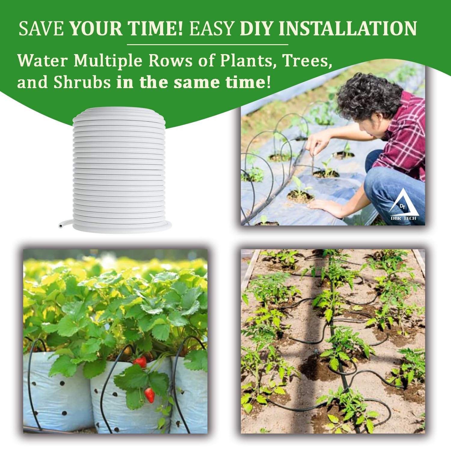 Snapklik.com : 1/4 Drip Irrigation Tubing, 50 Feet, Flexible PVC ...