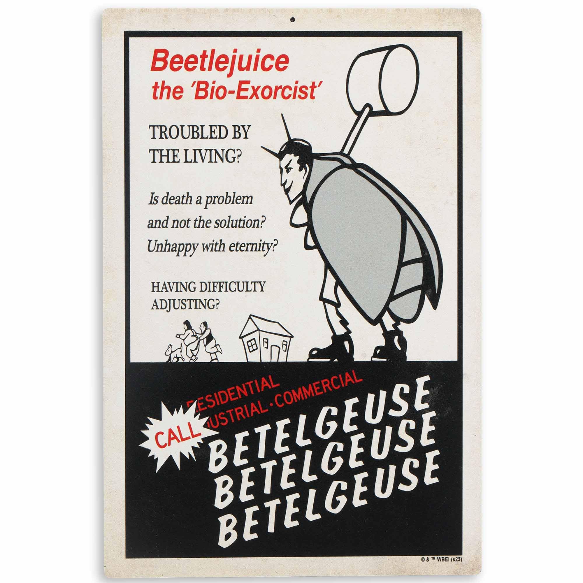 Amazon.com: Beetlejuice The Bio-Exorcist Ad Hanging Metal Sign - Funny ...