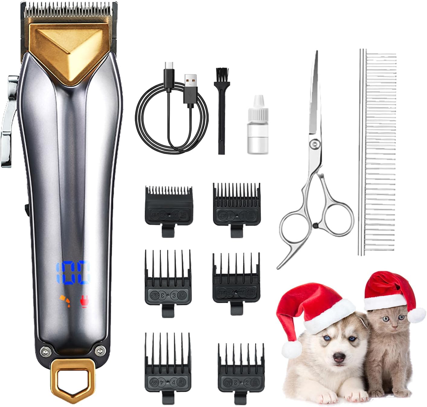 Amazon.com: Bonve Pet Dog Clippers, Dog Grooming Kit Quiet Electric Pet ...