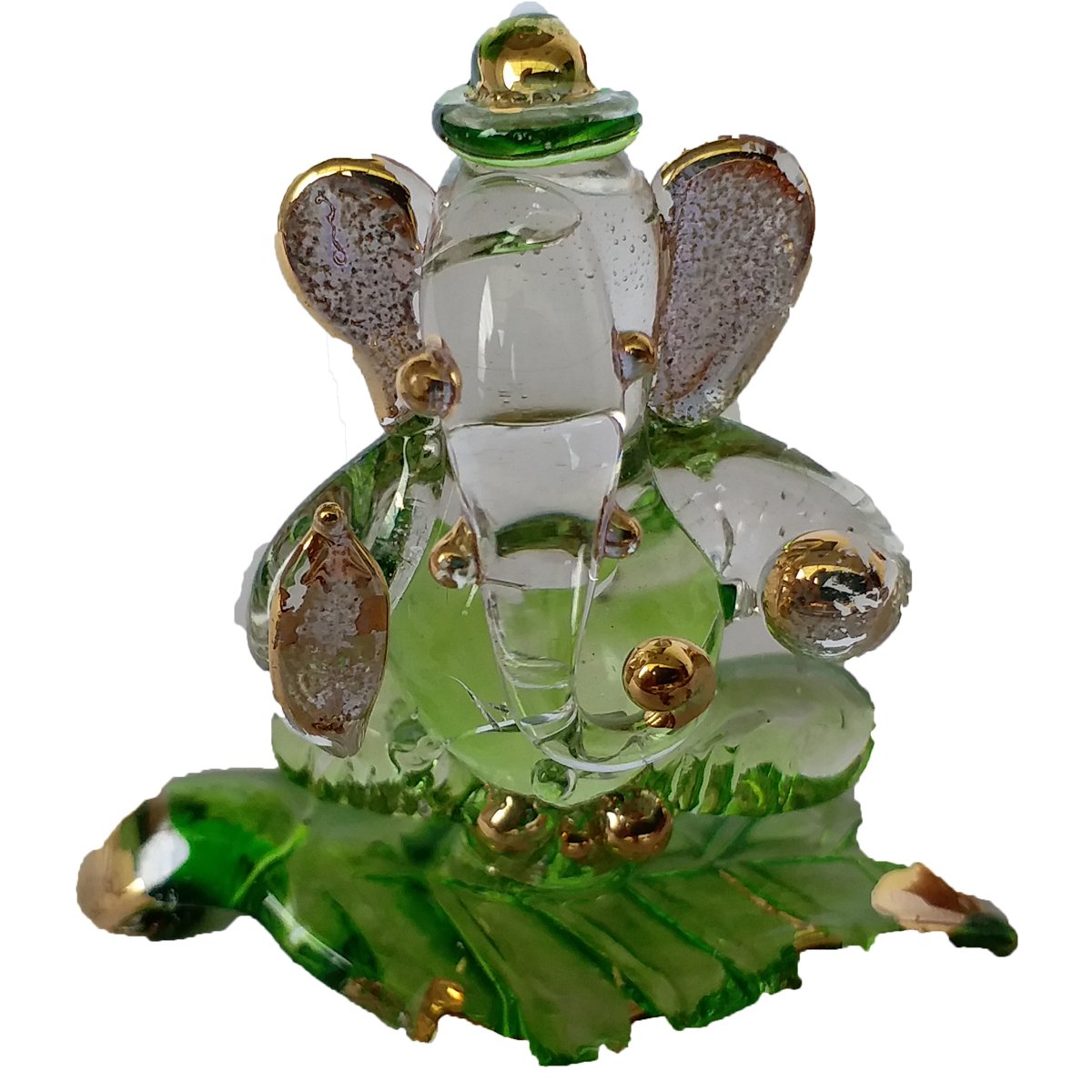 EthnicAlive Ganesh Jee in Crystal transparent Green Square Religious ...
