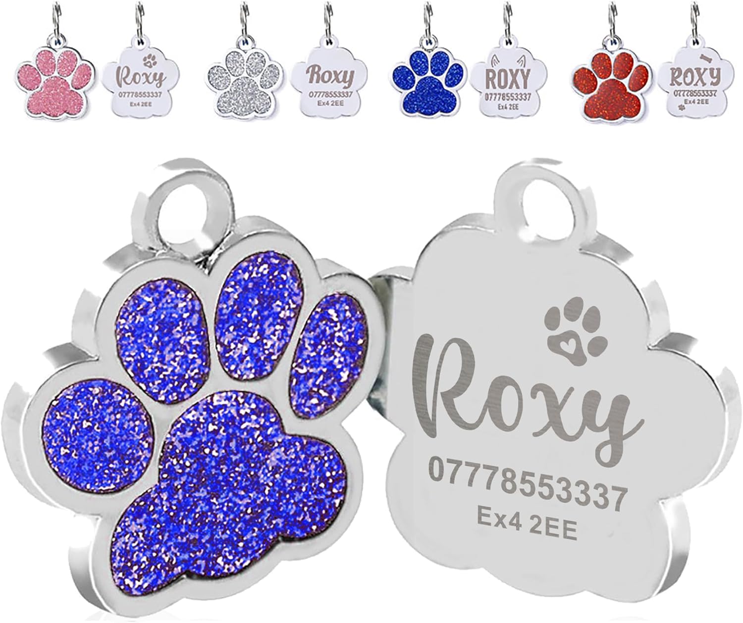 Amazon.com: Personalized Dog & Cat Tags - Custom Dog ID Tags with Paw ...