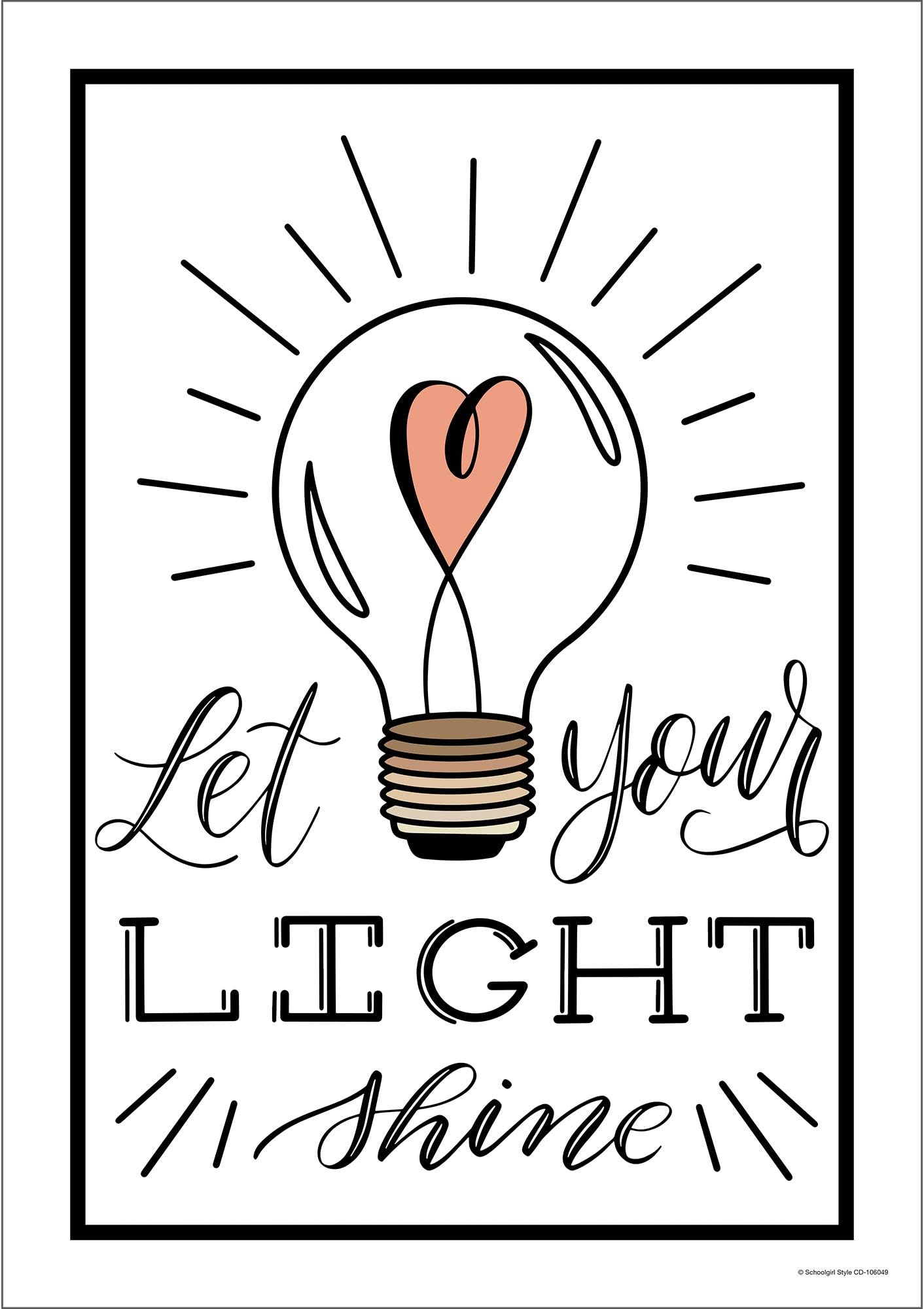 Amazon.com: Schoolgirl Style Simply Stylish Let Your Light Shine Poster ...
