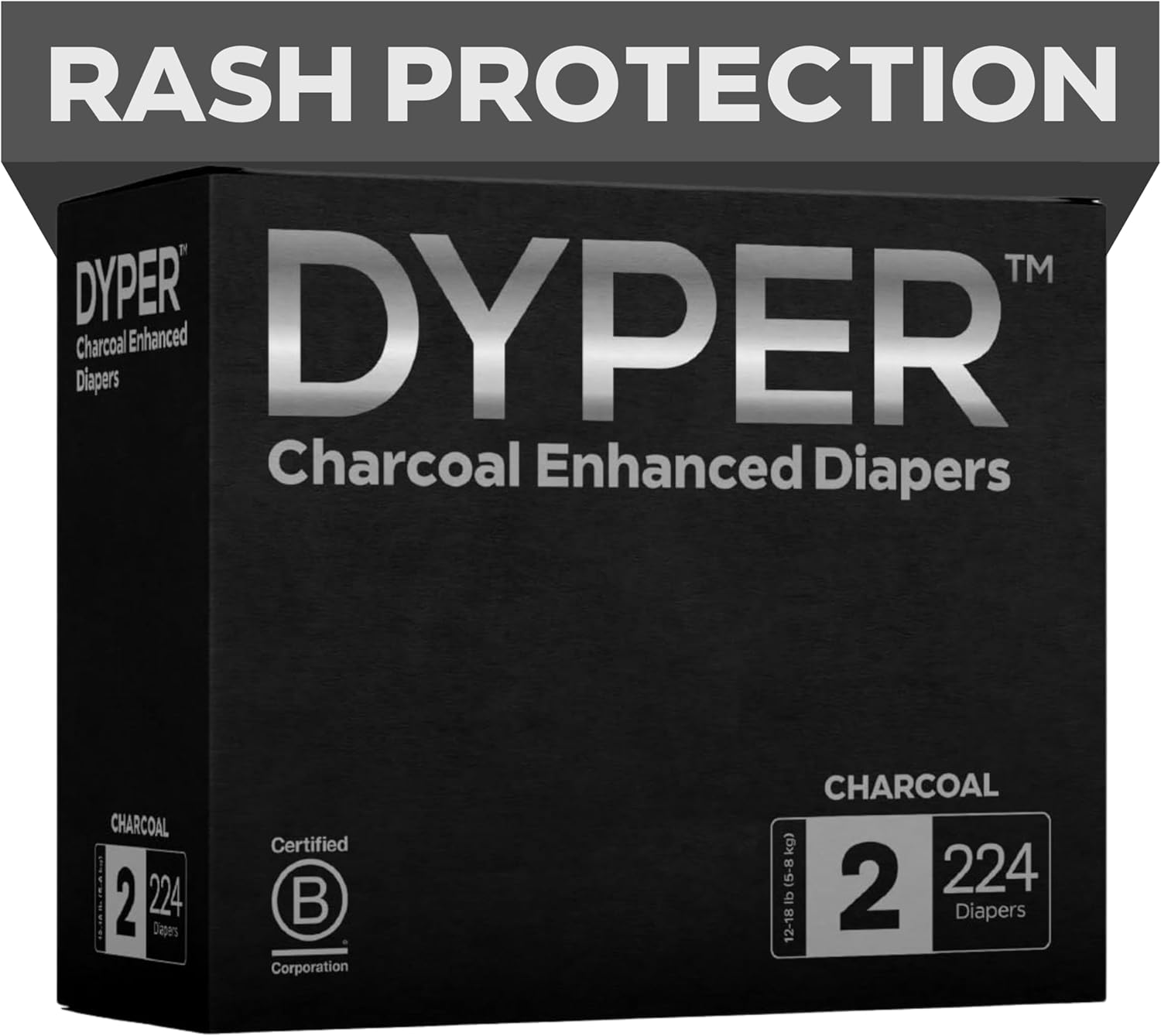 Amazon.com: DYPER Charcoal Enhanced Diapers | Baby Diapers from Plant ...