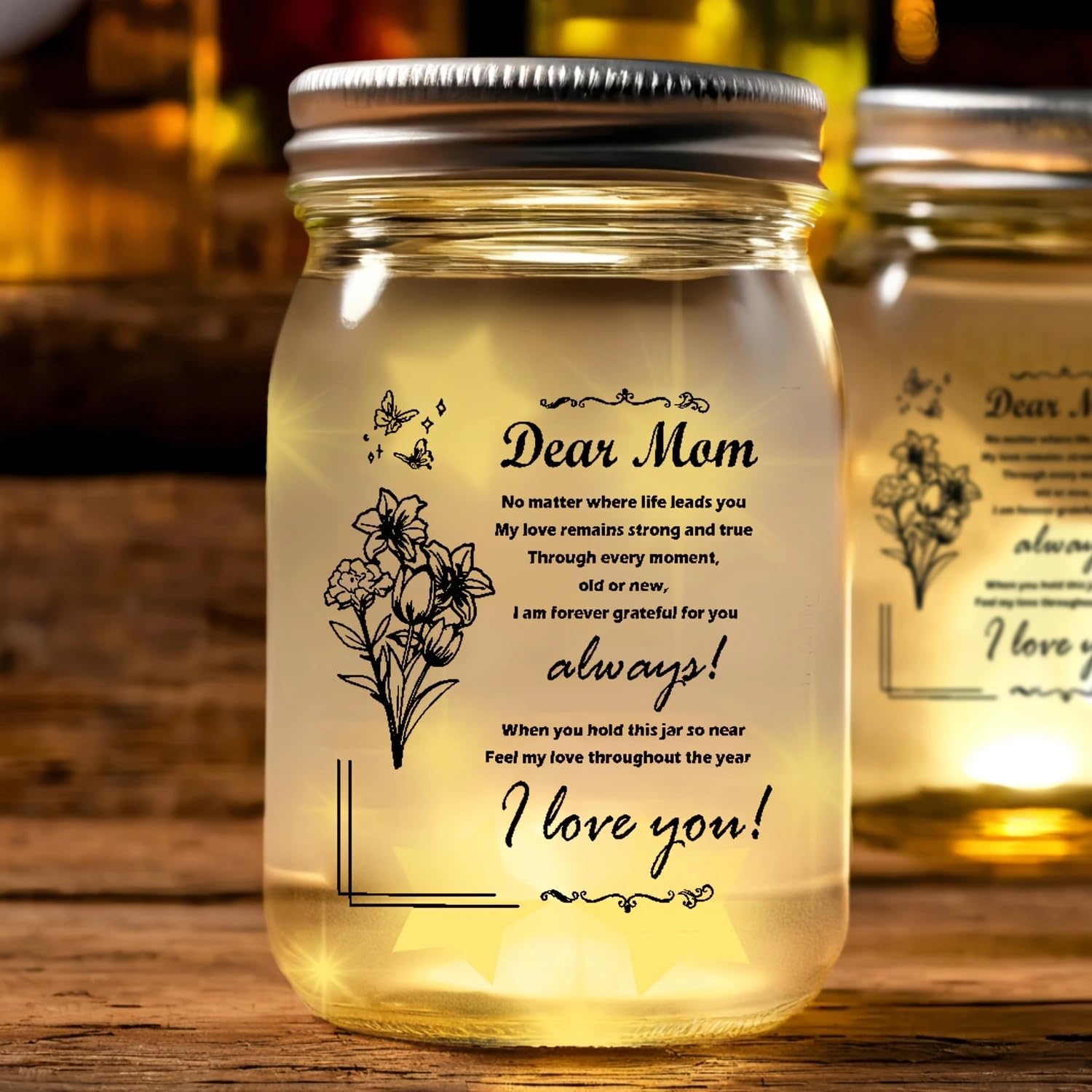 sunohyesla Mason Jar Night Light - Mother's Day Gifts for Mom from ...