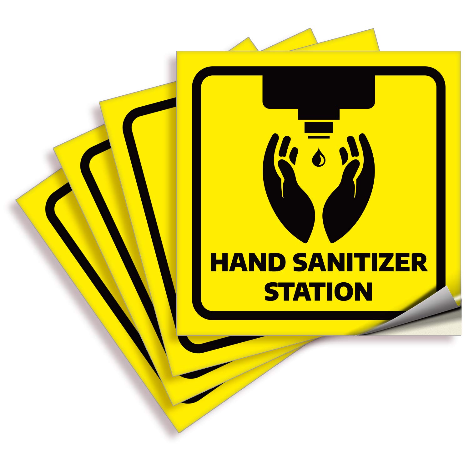 Amazon.com: iSYFIX Hands Sanitizer Station Signs Stickers - 4 Pack 6x6 ...