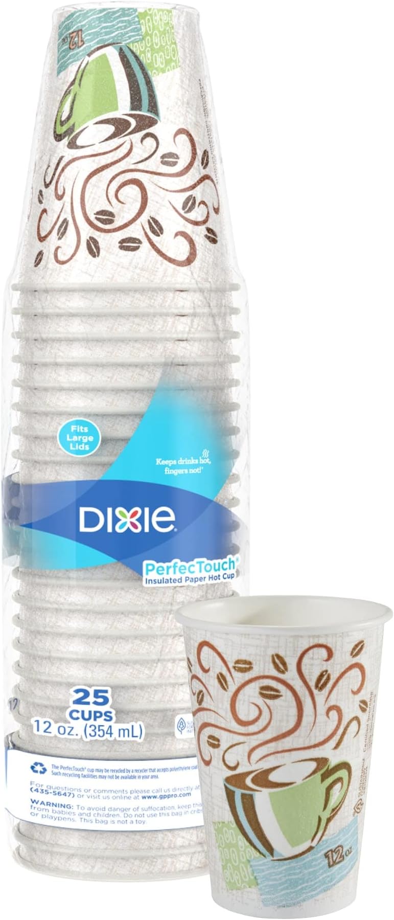 Amazon.com : Dixie PerfecTouch Insulated Paper Hot Coffee Cups by GP ...
