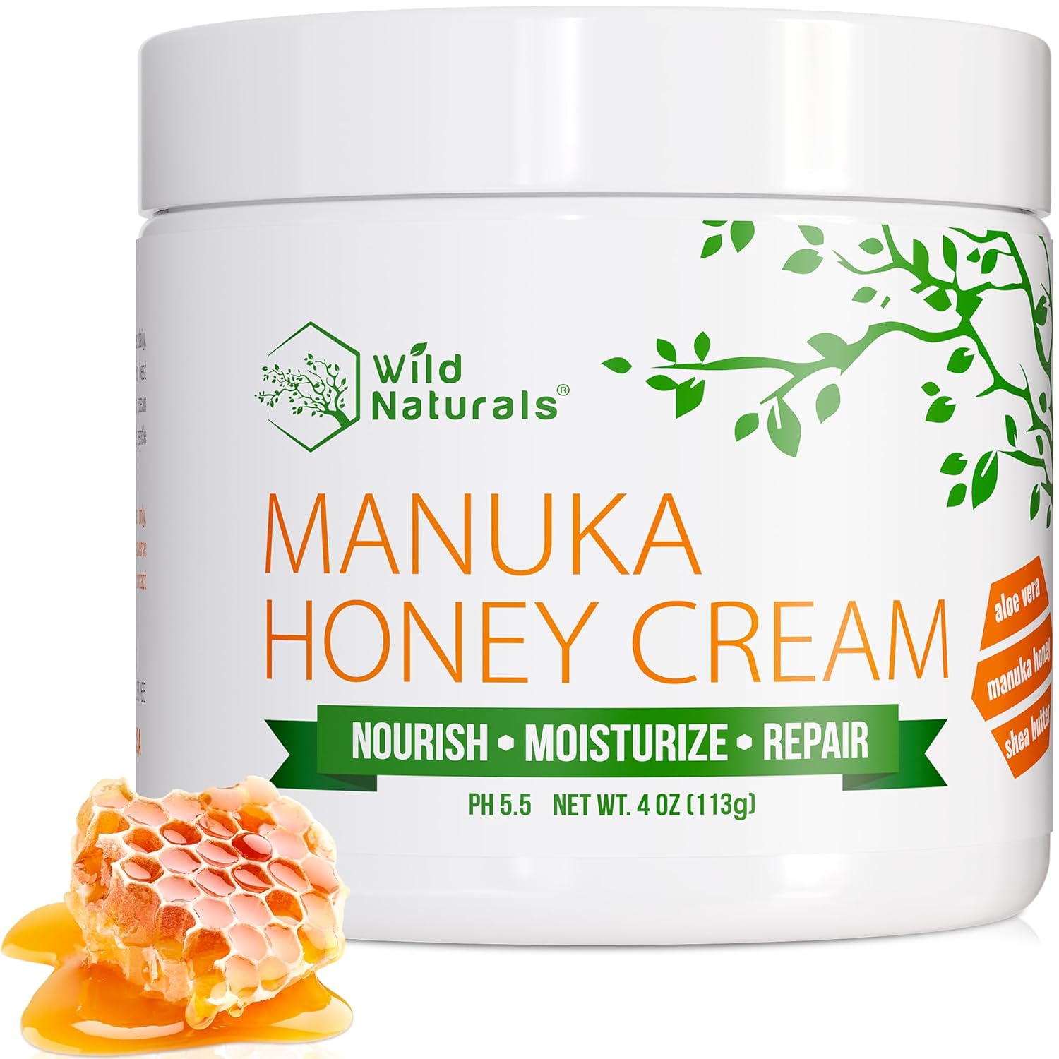 Amazon.com: Crema de miel de manuka para curación e hidratación de Wild ...