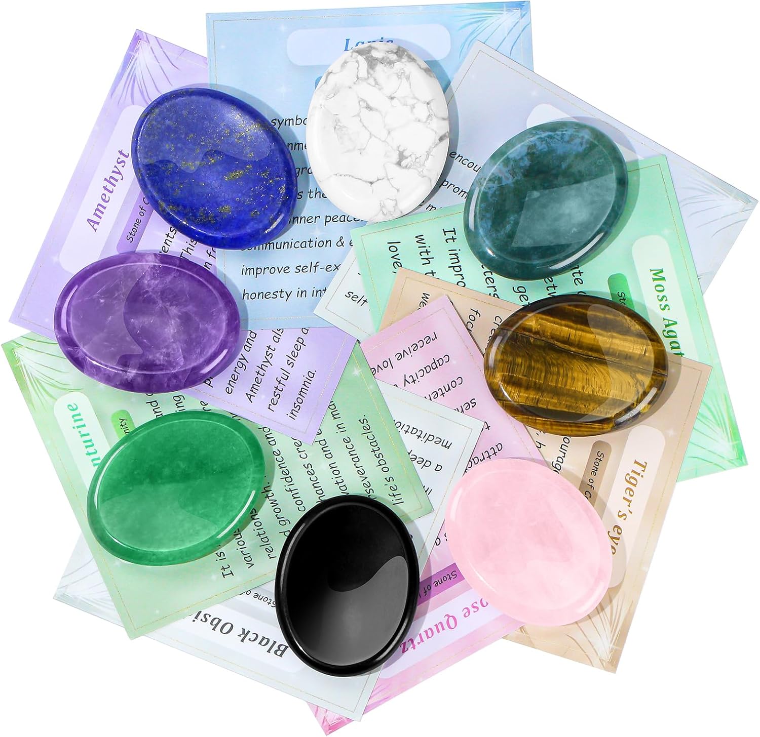 Amazon.com: Worry Stones for Anxiety, 8pcs Worry Stone, Worry Stones ...