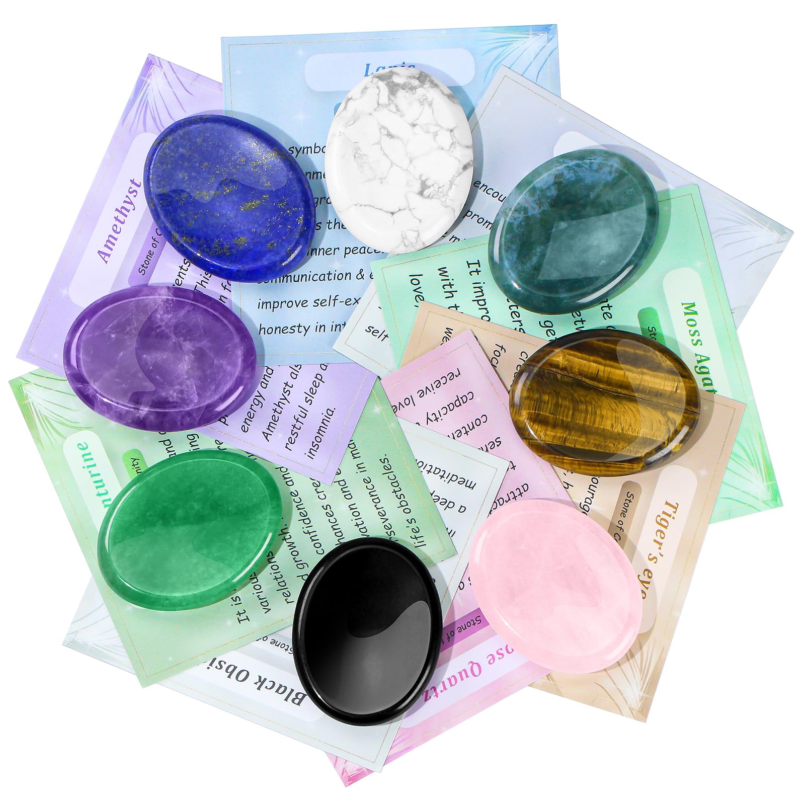 Amazon.com: Worry Stones for Anxiety, 8pcs Worry Stone, Worry Stones ...