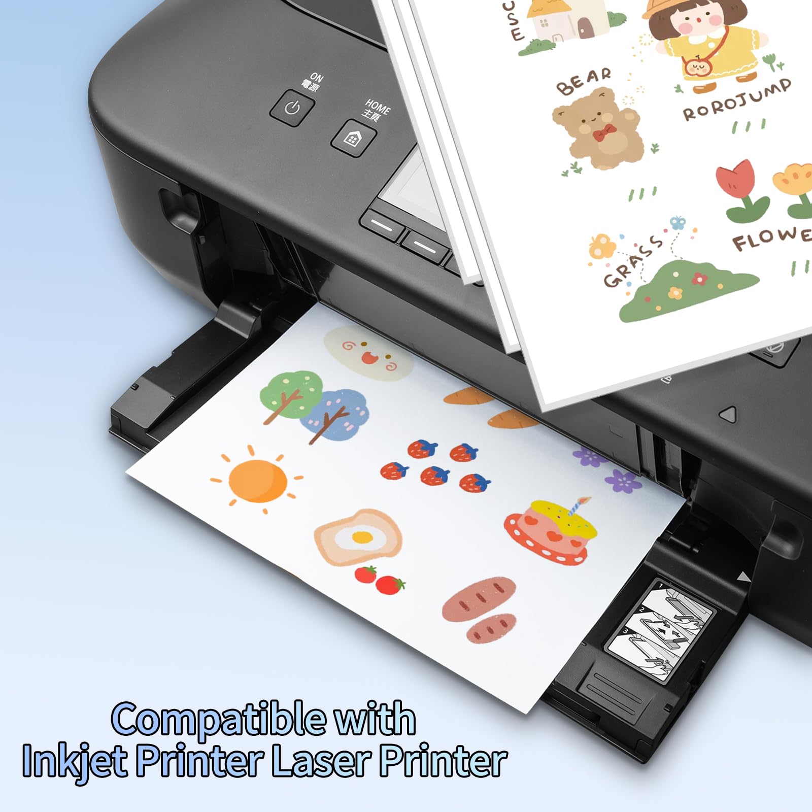 Snapklik.com : Full Sheet Sticker Paper, 8.5" X 11" Full Page Labels ...