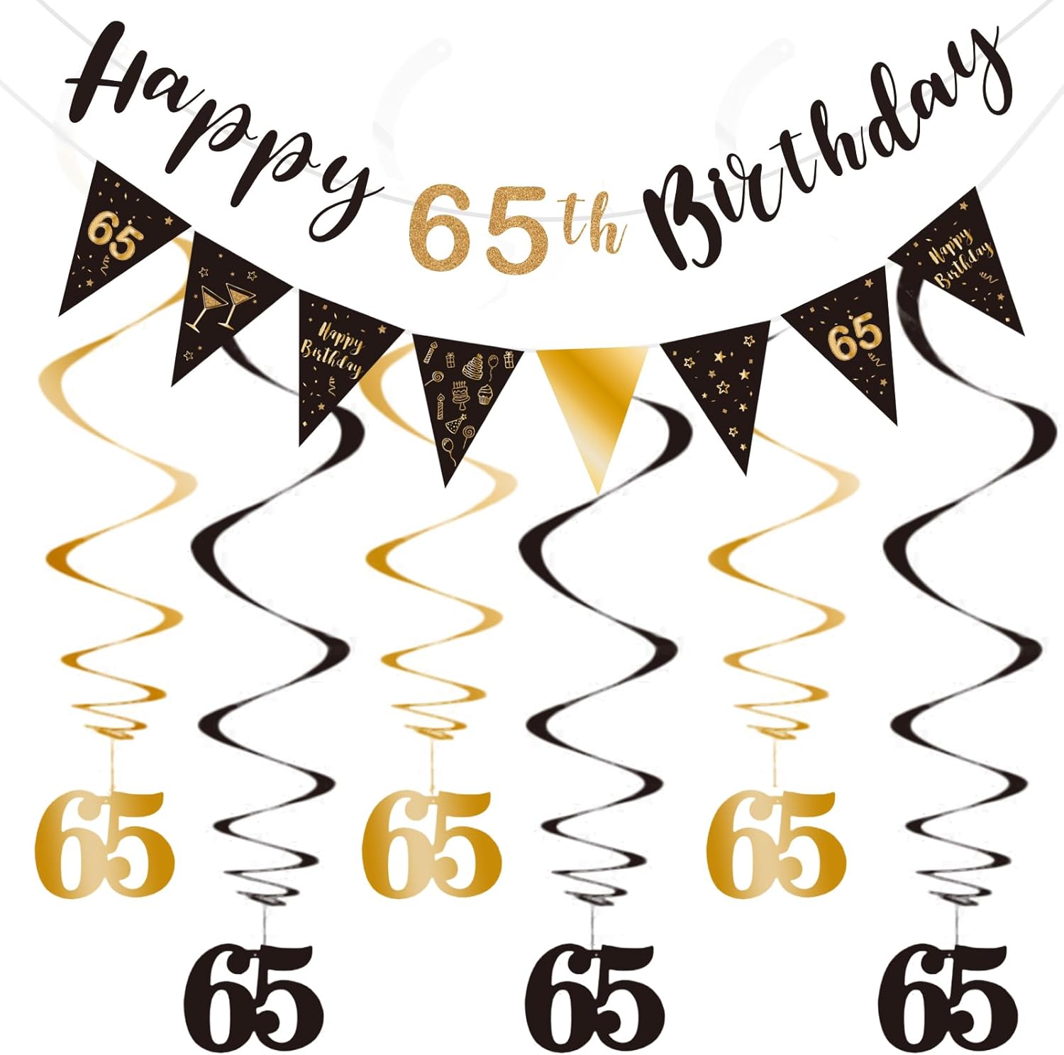 Amazon.com: BRT Bearingshui 65th Birthday Decoration Kit, Happy 65th ...