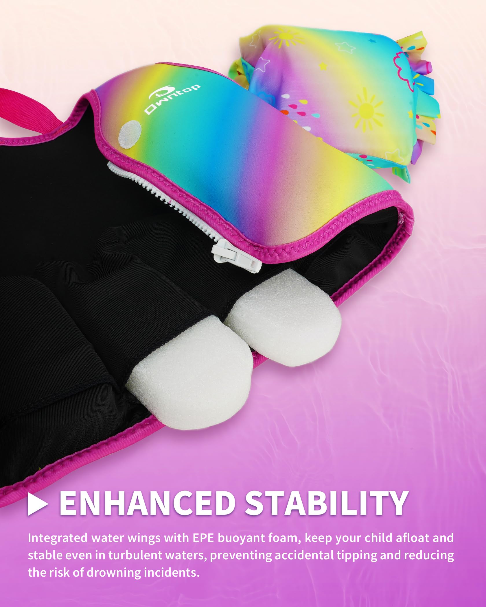 Snapklik.com : Owntop Toddler Swim Vest 30-50 Lbs, Kids Floaties Water ...