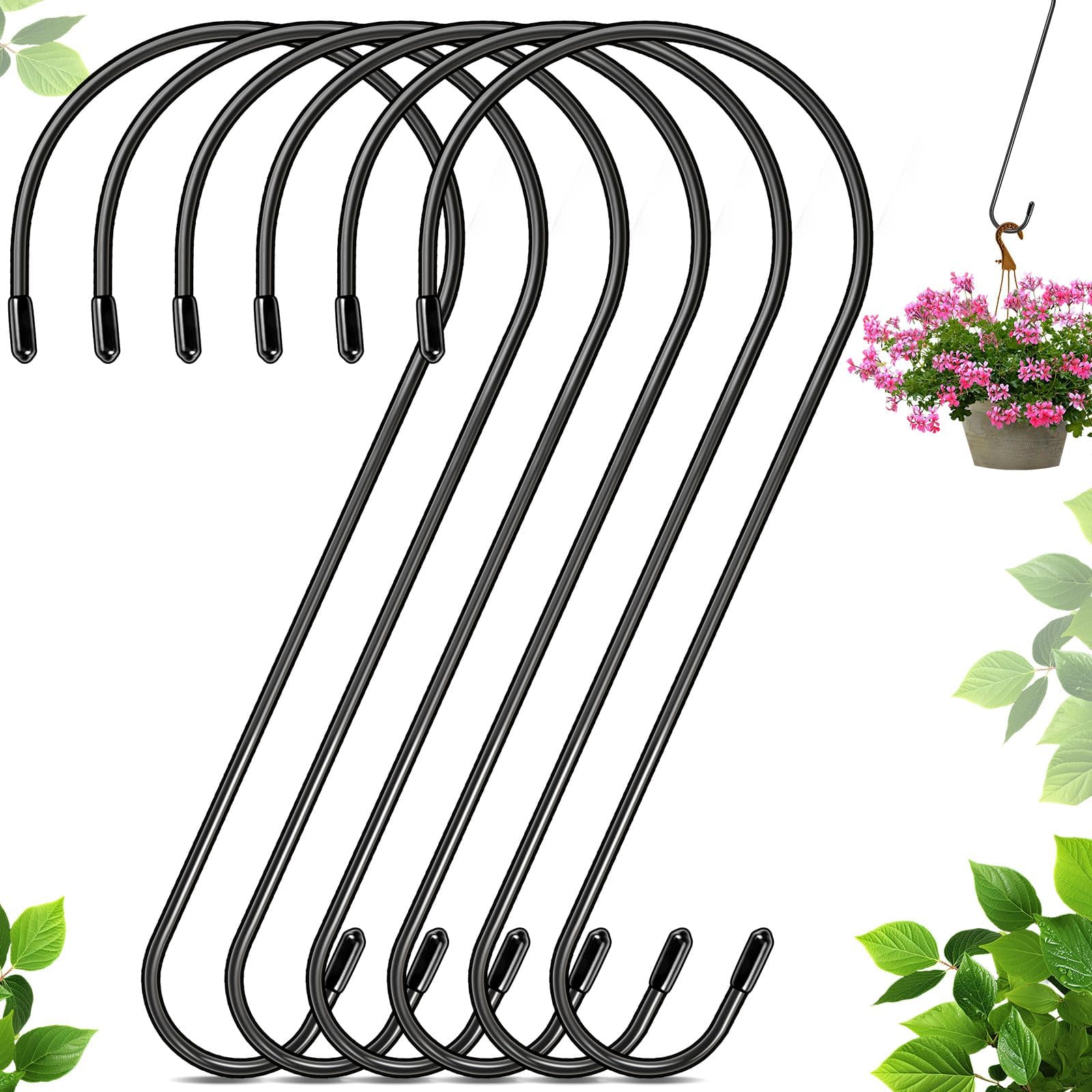Amazon.com: Collections Etc Outdoor Plant Hanging Hooks - Set of 6 ...