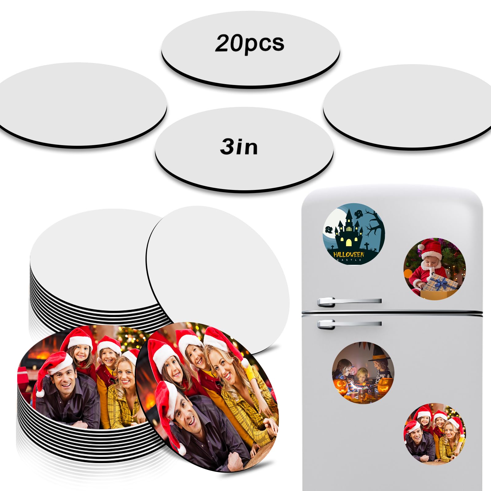 Amazon.com: ICOSHOW Sublimation Magnet Blanks 3x3 inch, Sublimation ...