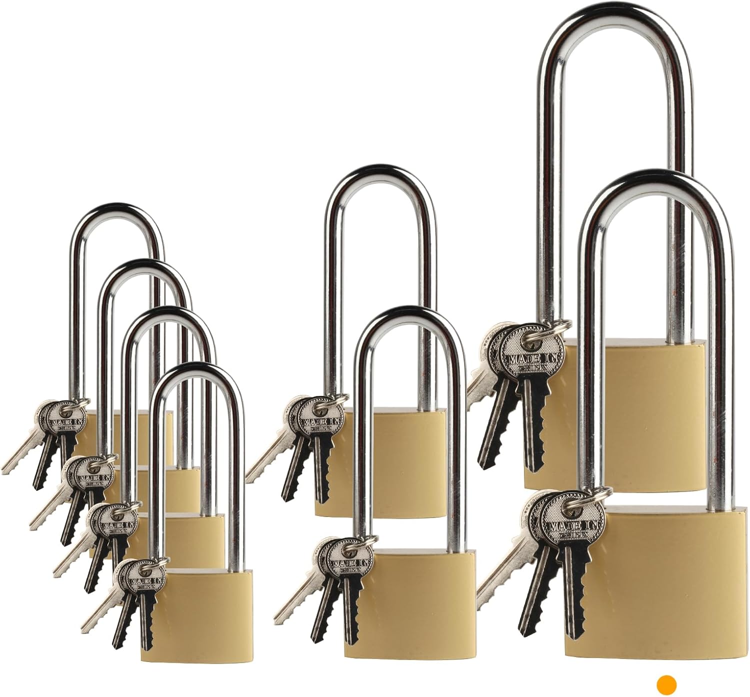 QBXMY7 2 Pcs Padlock with Keys, 6.4 Inch Long Keyed Padlocks, Shackle ...