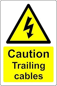 Trailing cables electrical hazard Safety sign - Self adhesive sticker ...