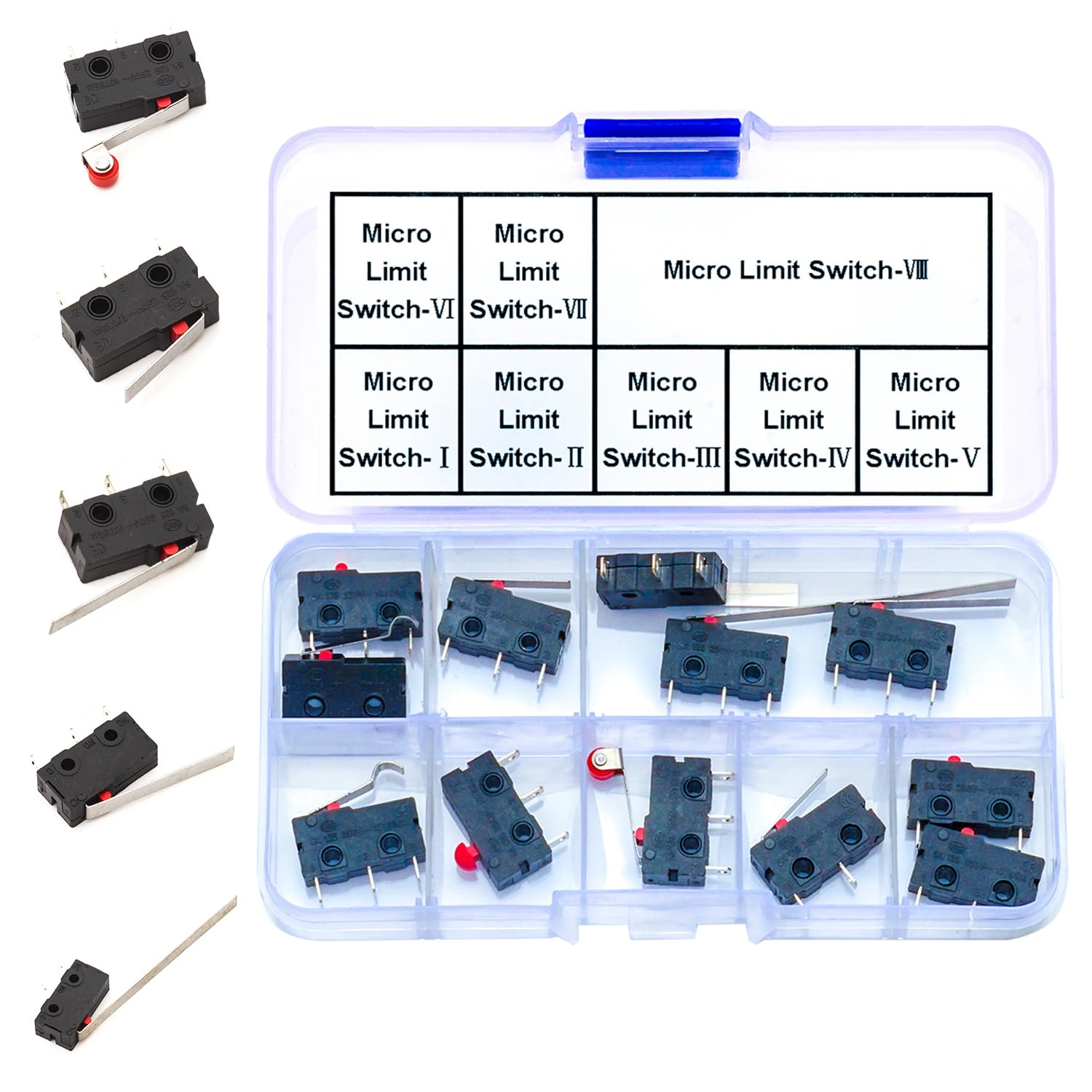 Snapklik.com : JTSNERU Micro Limit Switch Assorted Kit, 2Pin 3Pin 1NO ...