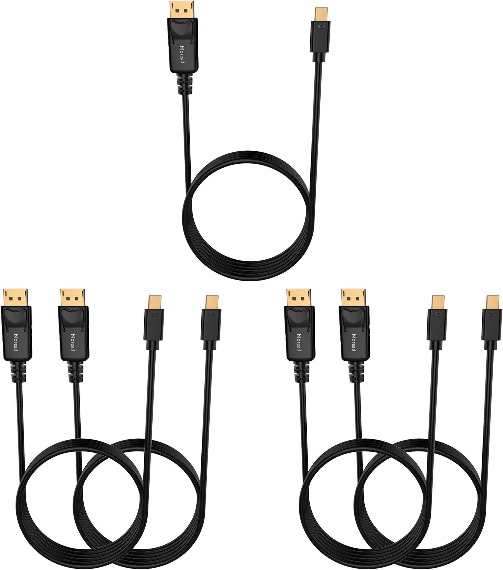 Amazon.com: Moread Mini DisplayPort to DP Cable, 6 Feet, 2 Pack, Gold ...