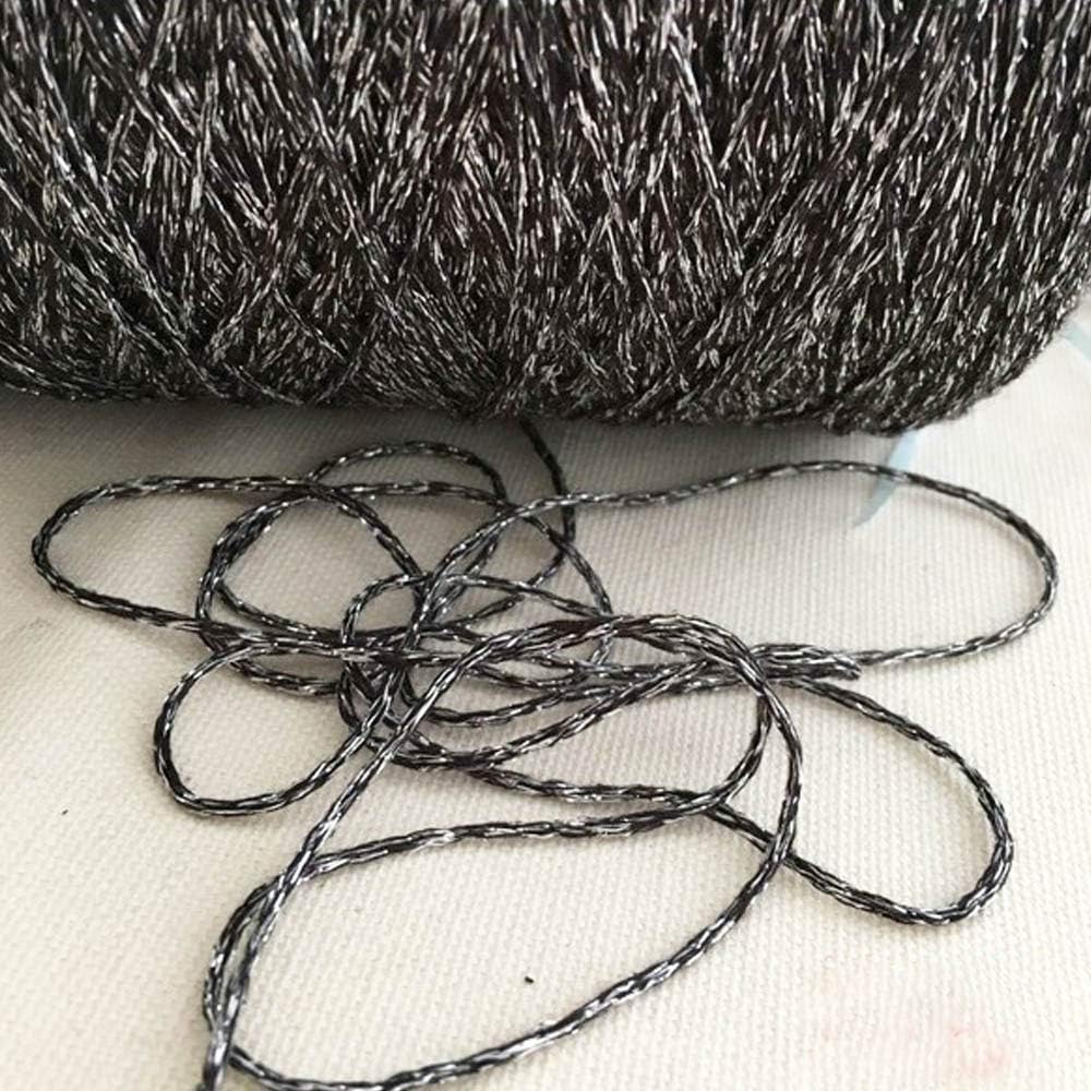 Amazon.com: Clisil 100gram Black Silver Metallic Thread Shining Glitter ...