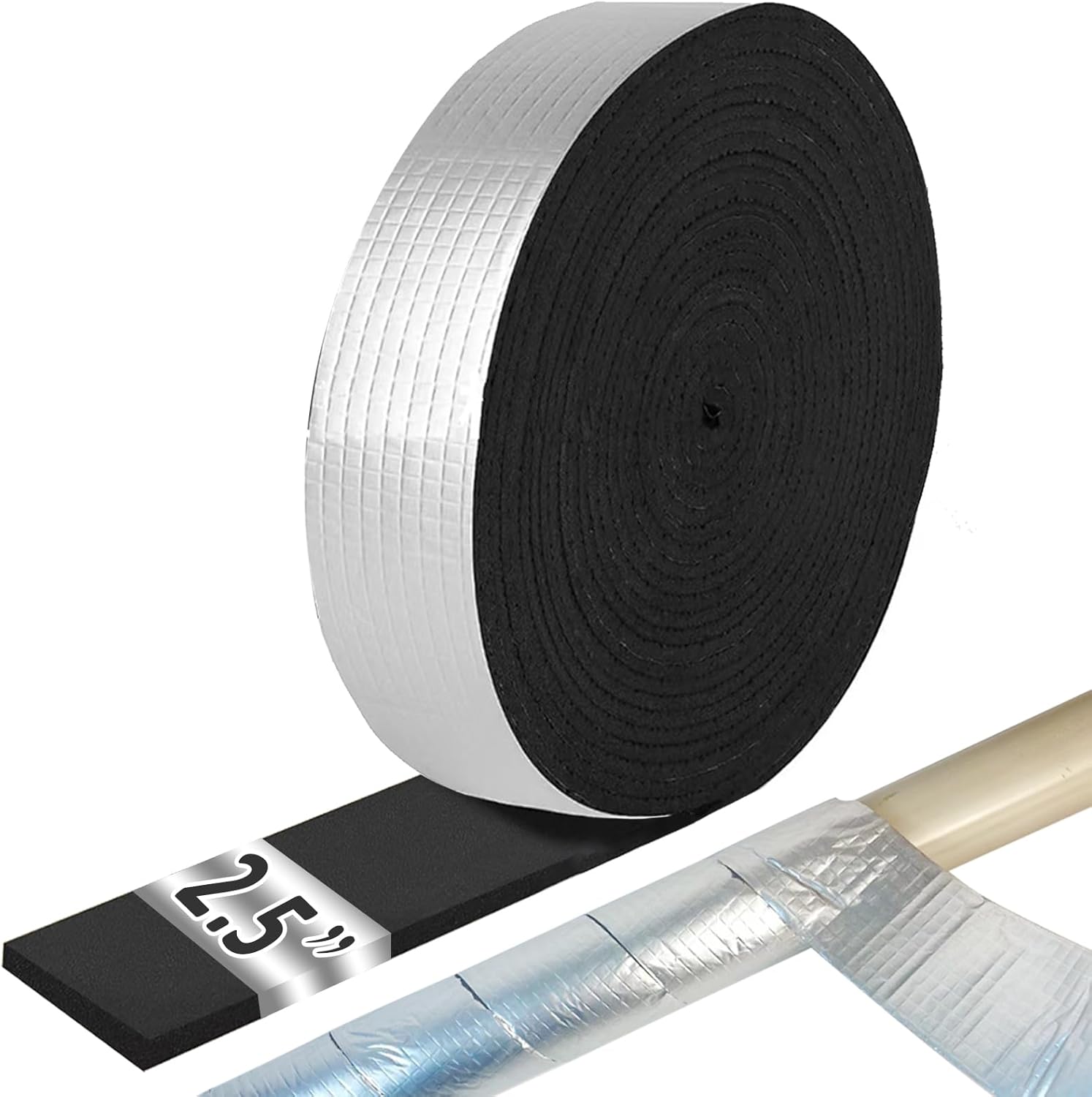 Pipe Insulation Tape Roll, 2.5" Wide X 32.8 Ft Outdoor Pipe Foam ...