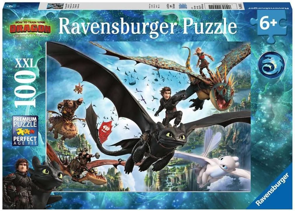 Ravensburger How To Train Your Dragon 3, XXL 100Pc Jigsaw Puzzle ...